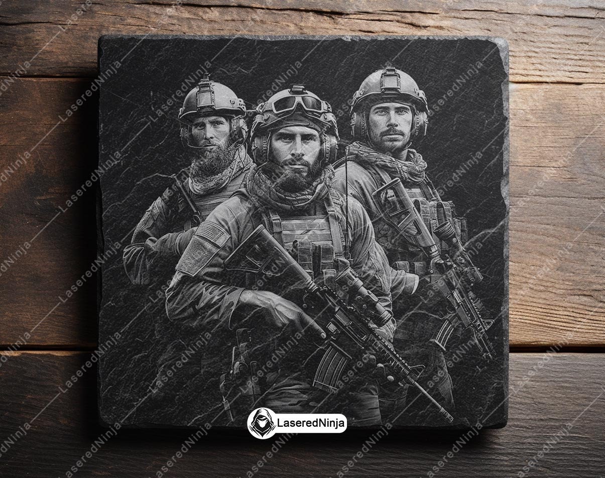 Warfare Soldier Military Troop Operatives Army Squad Coaster Laser File ...