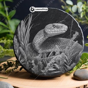 Snake Serpent Python Scene Wild Garden Reptile Art Coaster Laser File ...