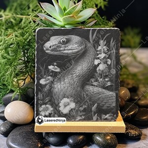 Snake Serpent Python Scene Wild Garden Reptile Art Coaster Laser File ...