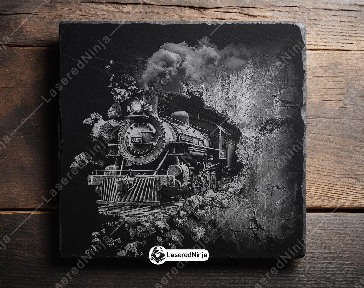 Steam Engine Train Locomotive Railway Tank Wagon Smoke Laser File ...