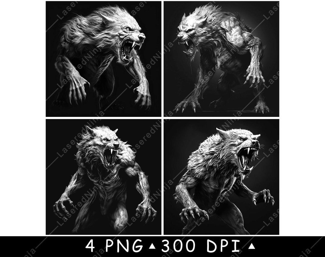 Werewolf Wolfman Mythical Beast Monster Wolf Lycan Horror Laser File ...