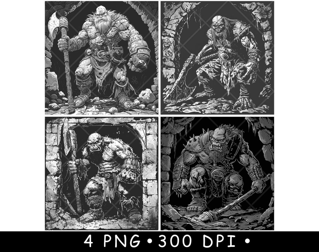 Giant Orc Gate Dungeon Fierce Ogre Monster Lord Muscular Laser File ...