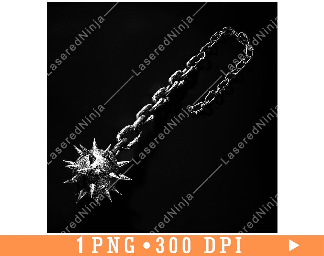 Flail Spiky Metal Ball Medieval Combat Weapon Chain Mace Laser File ...