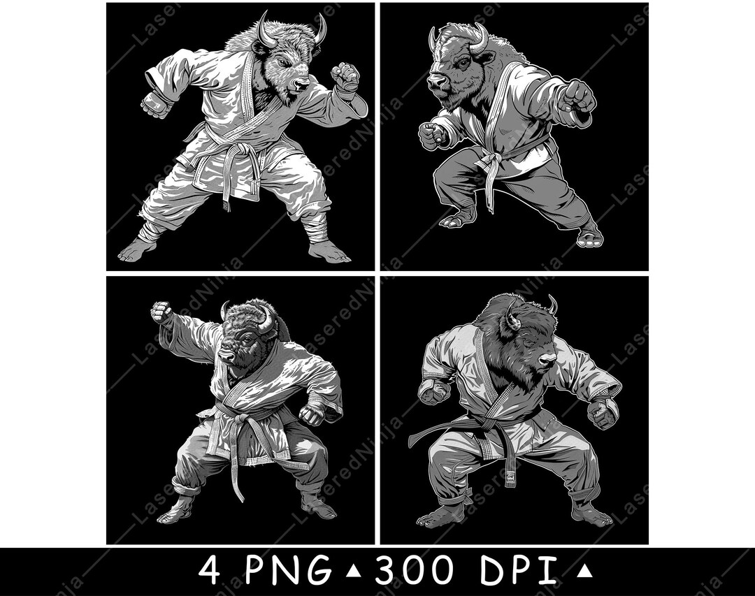 Bison Karate Martial Arts Kung Fu Judo Wrestling Buffalo Laser File ...
