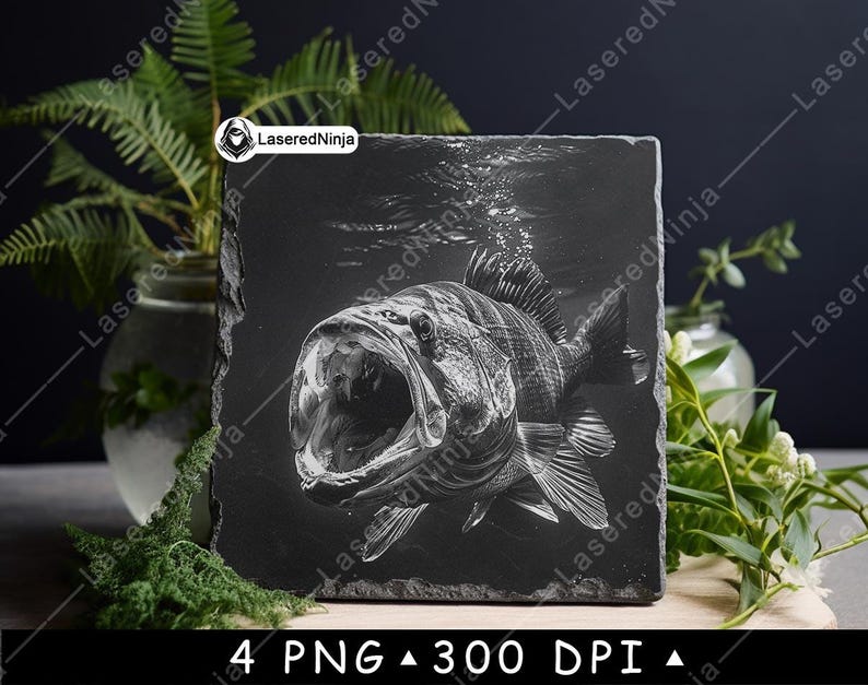 Largemouth Bass Underwater Scene Bundle – Fishing Laser Engraving ...