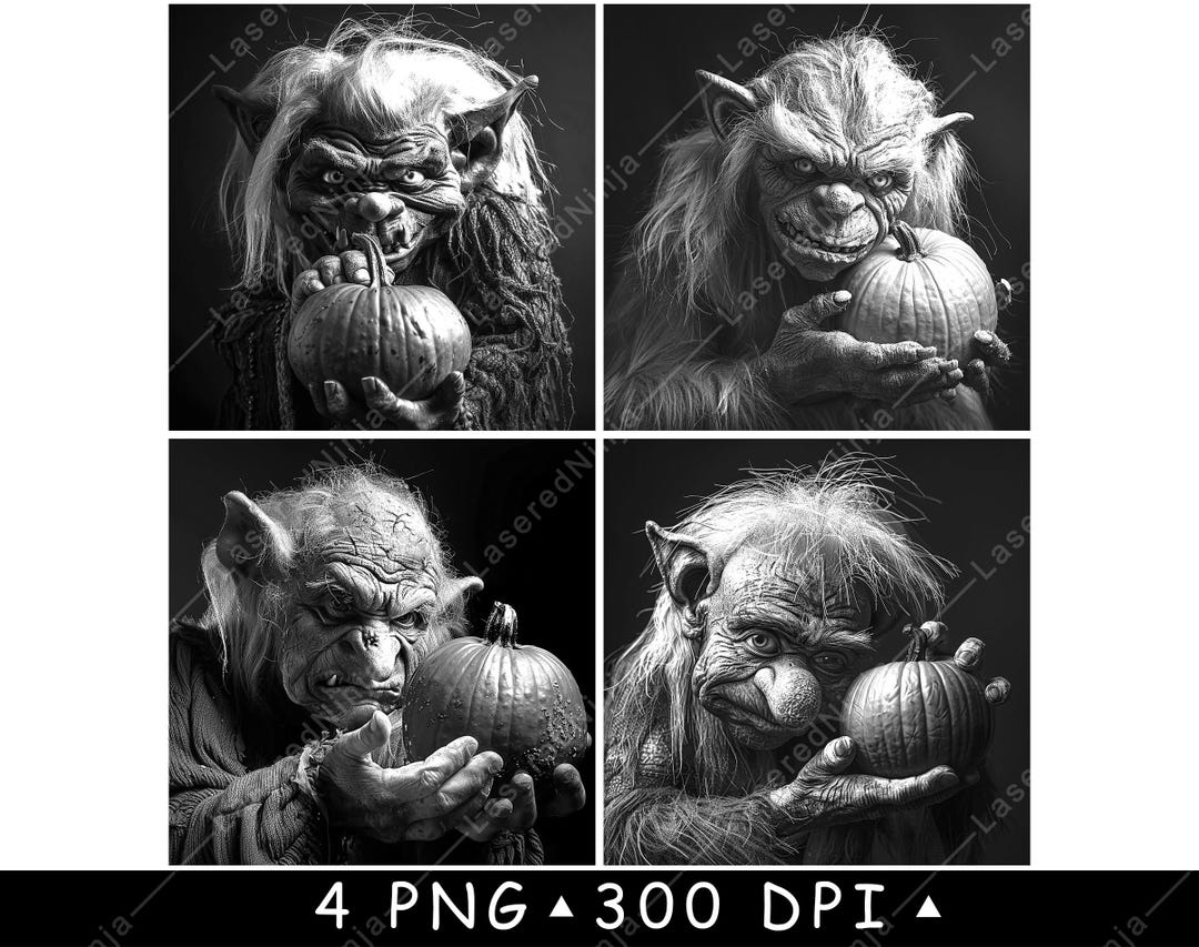 Troll Pumpkin Monster Ghoulish Old Dwarf Scary Halloween Laser File ...