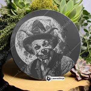 Hobo Clown Halloween Joke Circus Horn Scary Demonic Face Laser File ...
