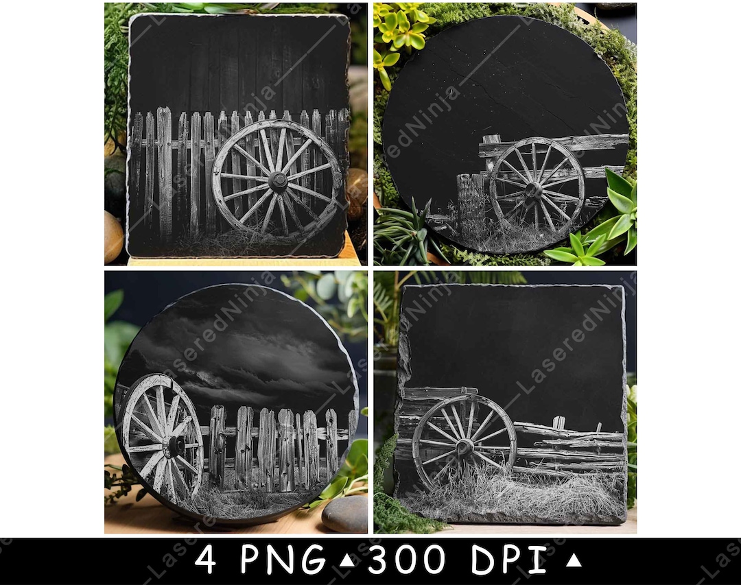 Rustic Fence Old West Cart Wheel Wagon Pastoral Farmyard Laser File ...