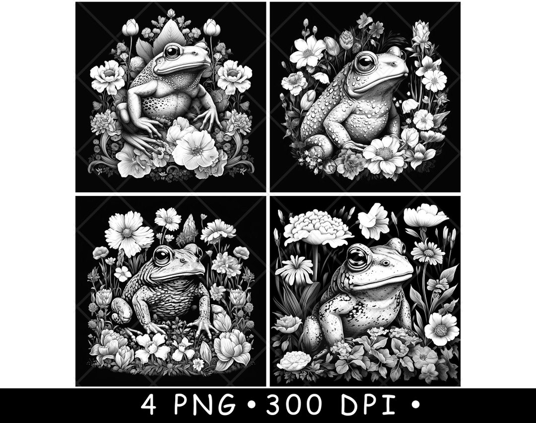 American Bullfrog Floral Amphibian Croak Swamp Wild Frog Laser File ...