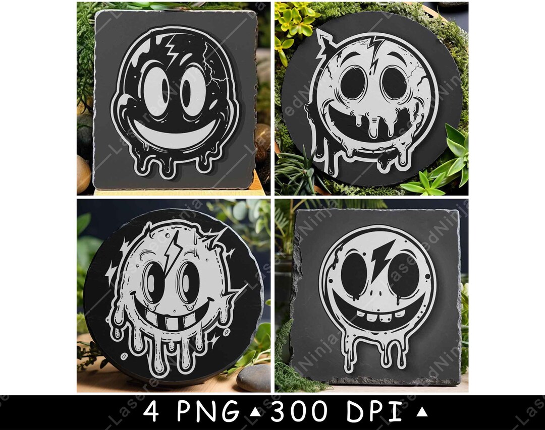 Dripping Smiley Face Creepy Melted Head Darkness Humor Laser File ...
