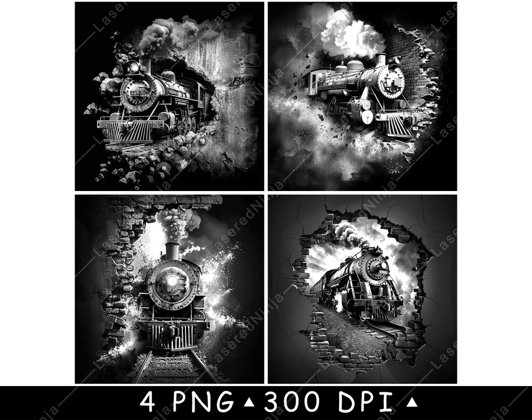 Steam Engine Train Locomotive Railway Tank Wagon Smoke Laser File ...