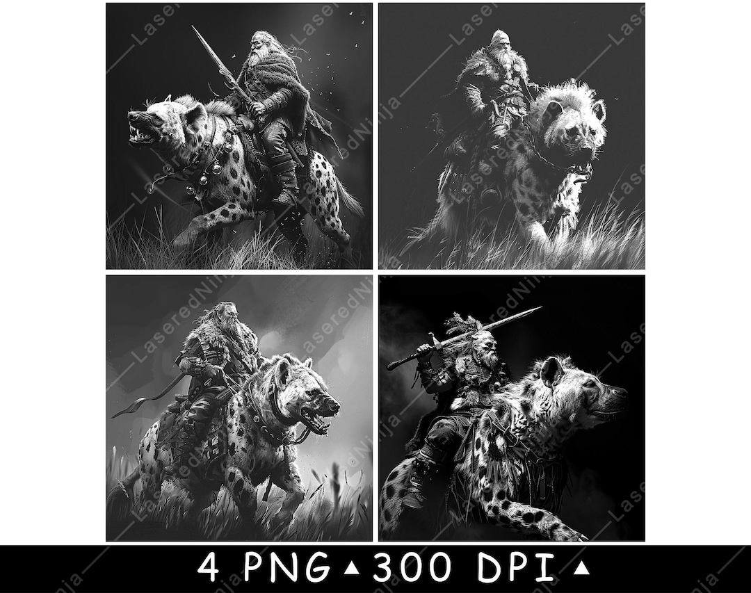 Dwarven Lord Riding Hyena Viking Medieval Knights Rings Laser File ...