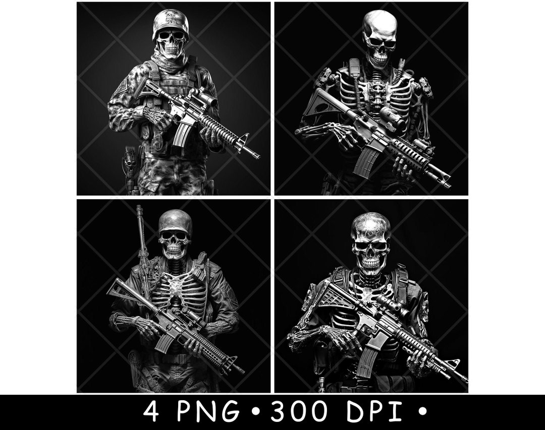 Skeleton Army Soldier Skull Bones Military Troops Laser PNG Slate ...