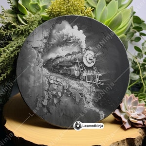 Steam Engine Train Locomotive Railway Vehicle Classic Laser File ...