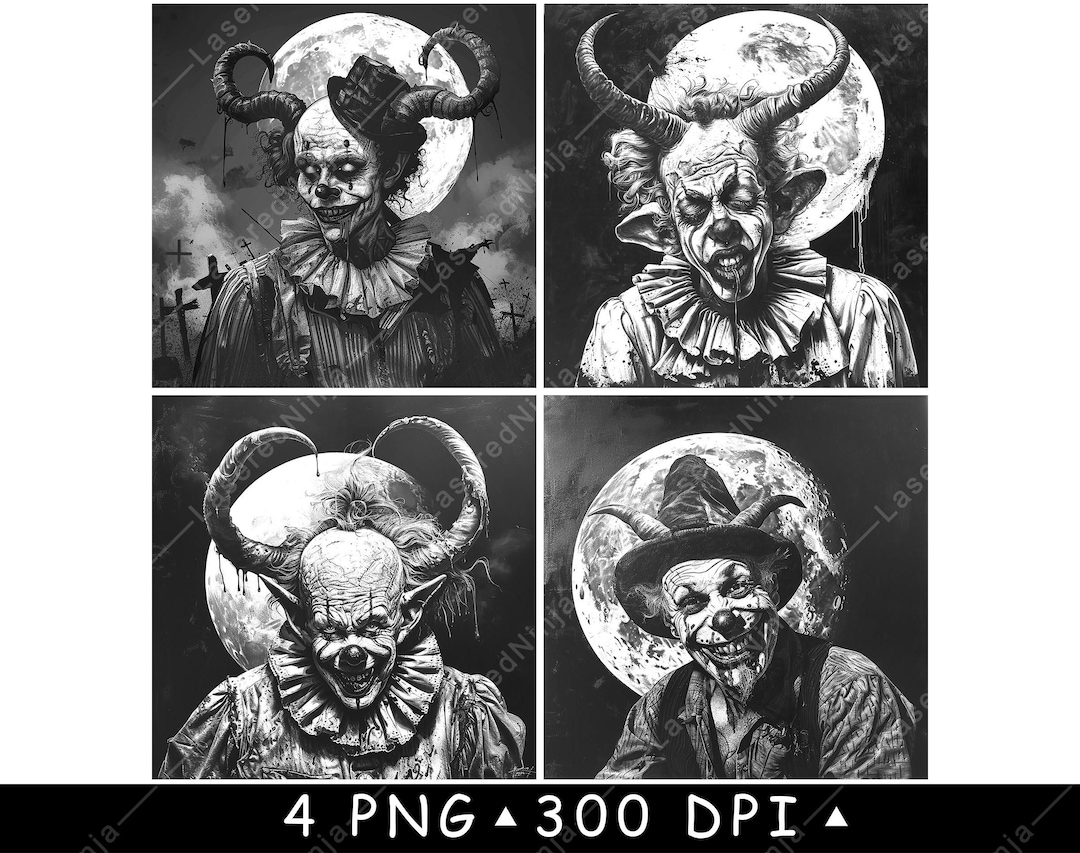 Hobo Clown Halloween Joke Circus Horn Scary Demonic Face Laser File ...