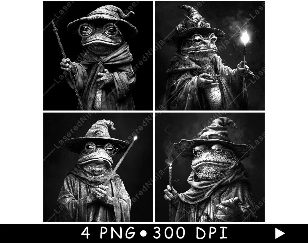 Wizard Frog Fantasy Toad Magical Animal Cartoon Sorcerer Laser File ...