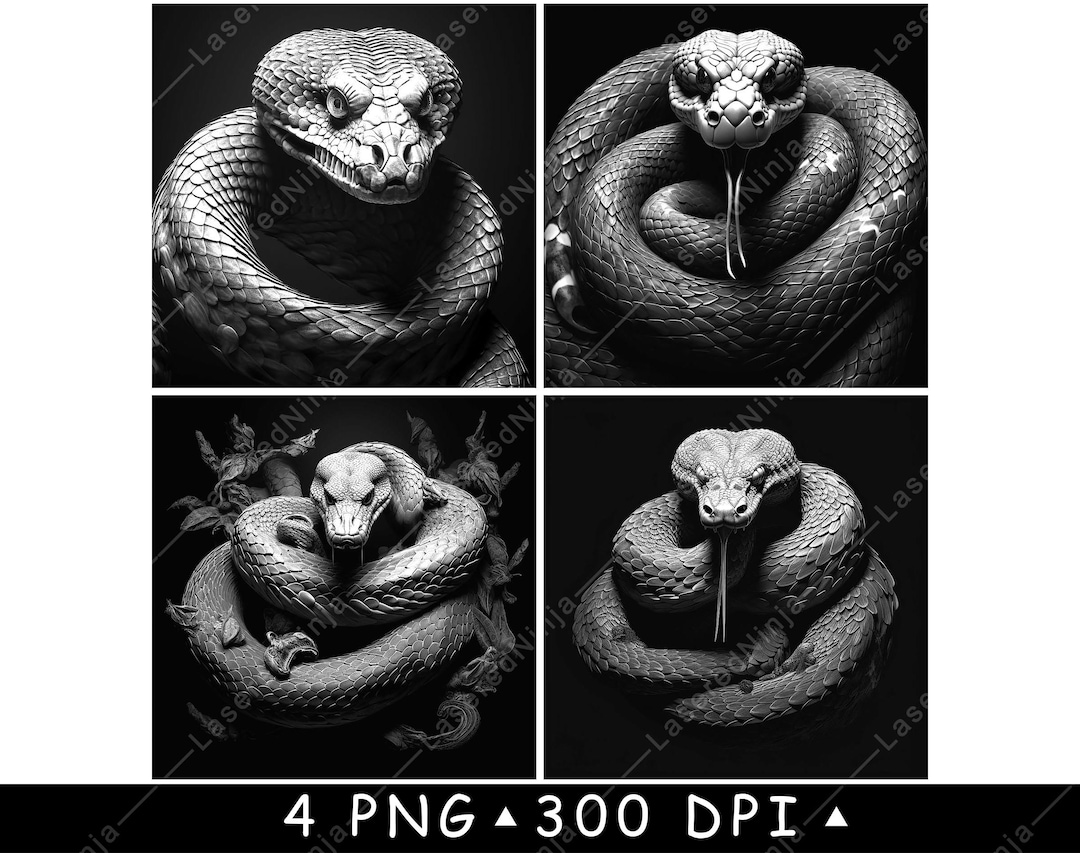 Snake Serpent Evil Venomous Coiled Python Viper Predator Laser File ...