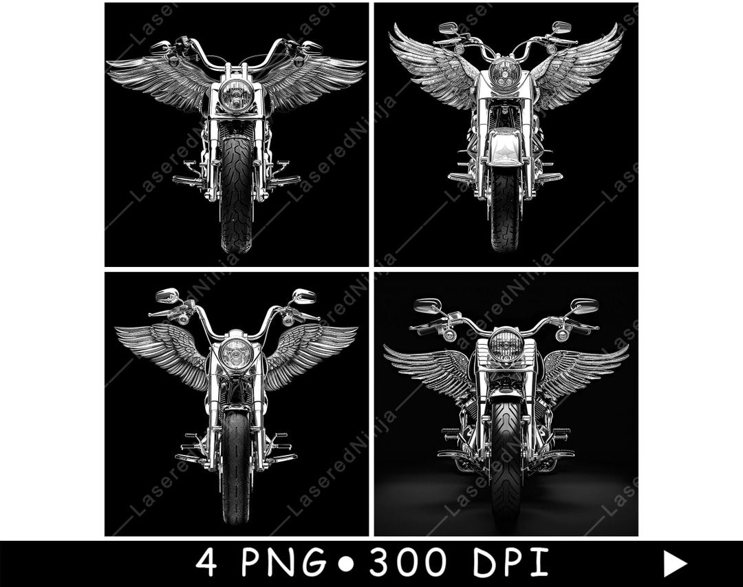 Wings Big Bike Motorcycle Free Spirit Adventure Chopper Laser File ...