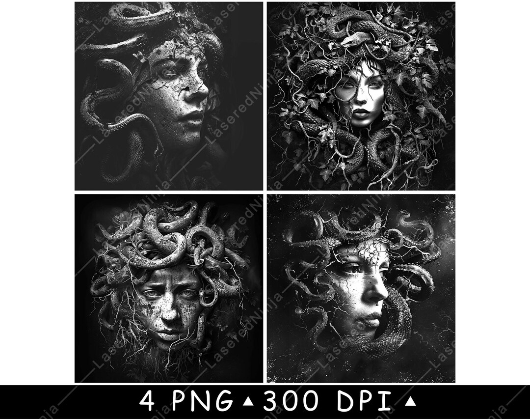 Medusa Queen Snake Halloween Serpent Greek Statue Myth Laser File ...