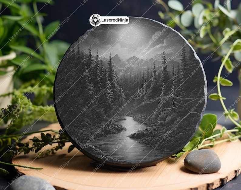 Tongass Alaska Forest Sitka Spruce Boreal Scene Laser PNG Slate Coaster ...