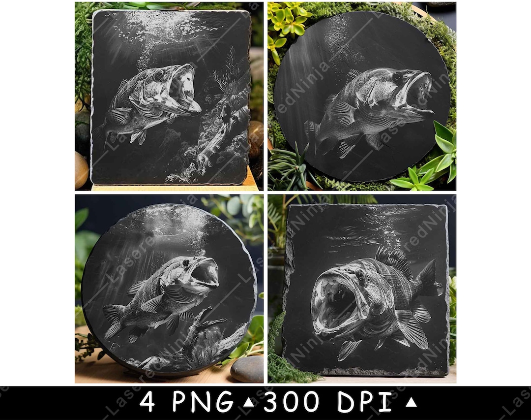 Largemouth Bass Underwater Scene Bundle – Fishing Laser Engraving ...
