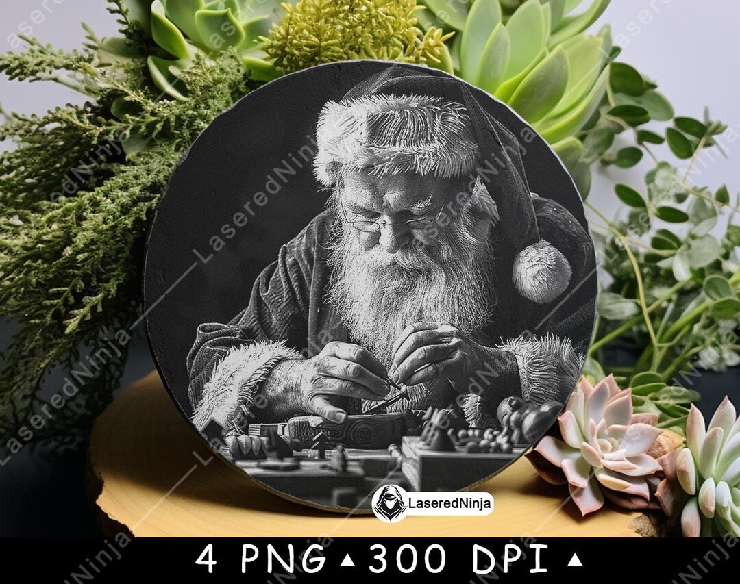 Santa Claus Making Toys Workshop Kids Christmas Presents Laser File ...