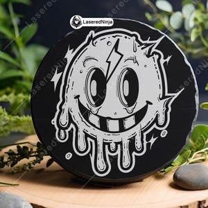 Dripping Smiley Face Creepy Melted Head Darkness Humor Laser File ...