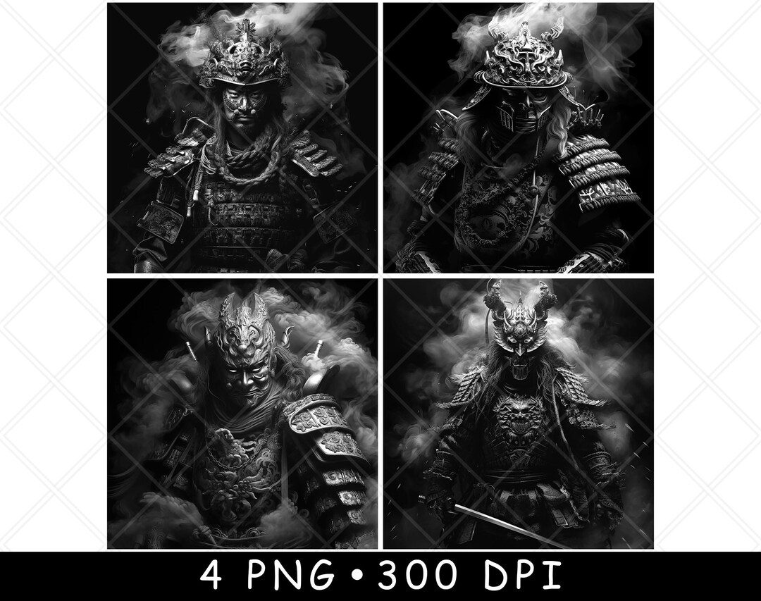 Armored Samurai Smoke Scene Ancient Warrior Japan Coaster Laser File ...