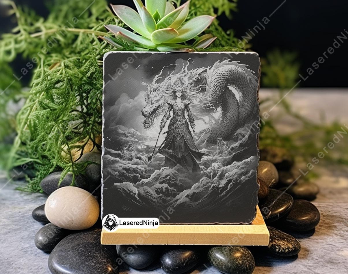 Chinese Dragon Woman Fire Serpent Myth Fantasy Warrior Laser File ...