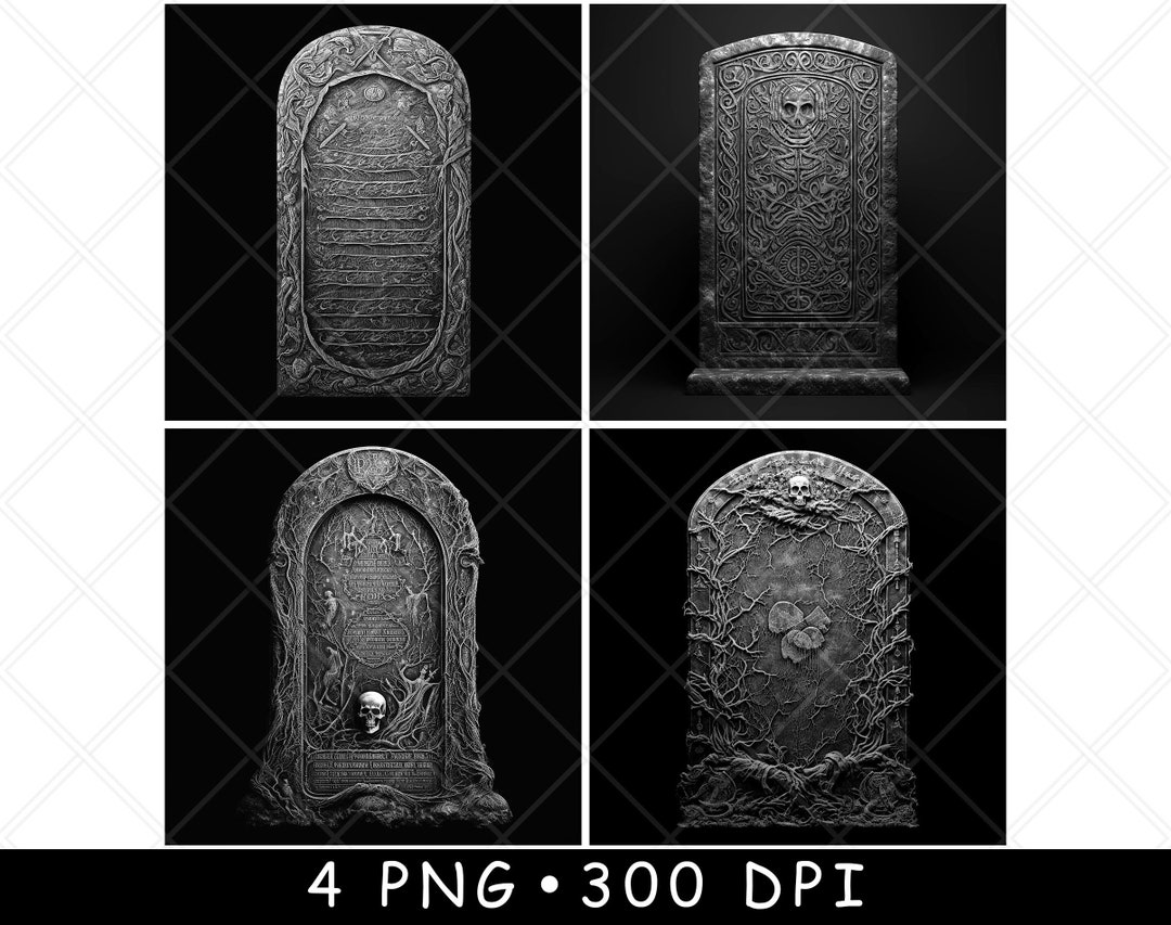 Gothic Headstone Graveyard Tombstone Old Cemetery Coaster Laser File ...