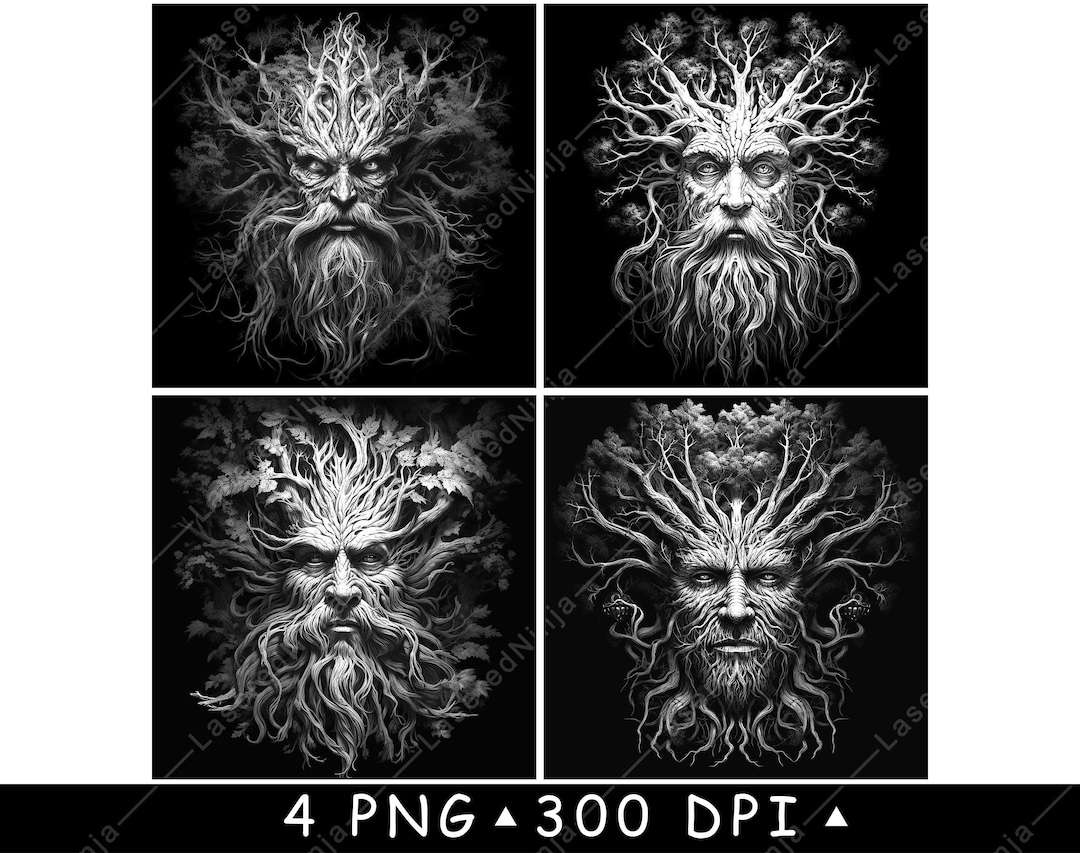 Tree Face Green Man Roots Arboreal Head Wood Spirit Myth Laser File ...