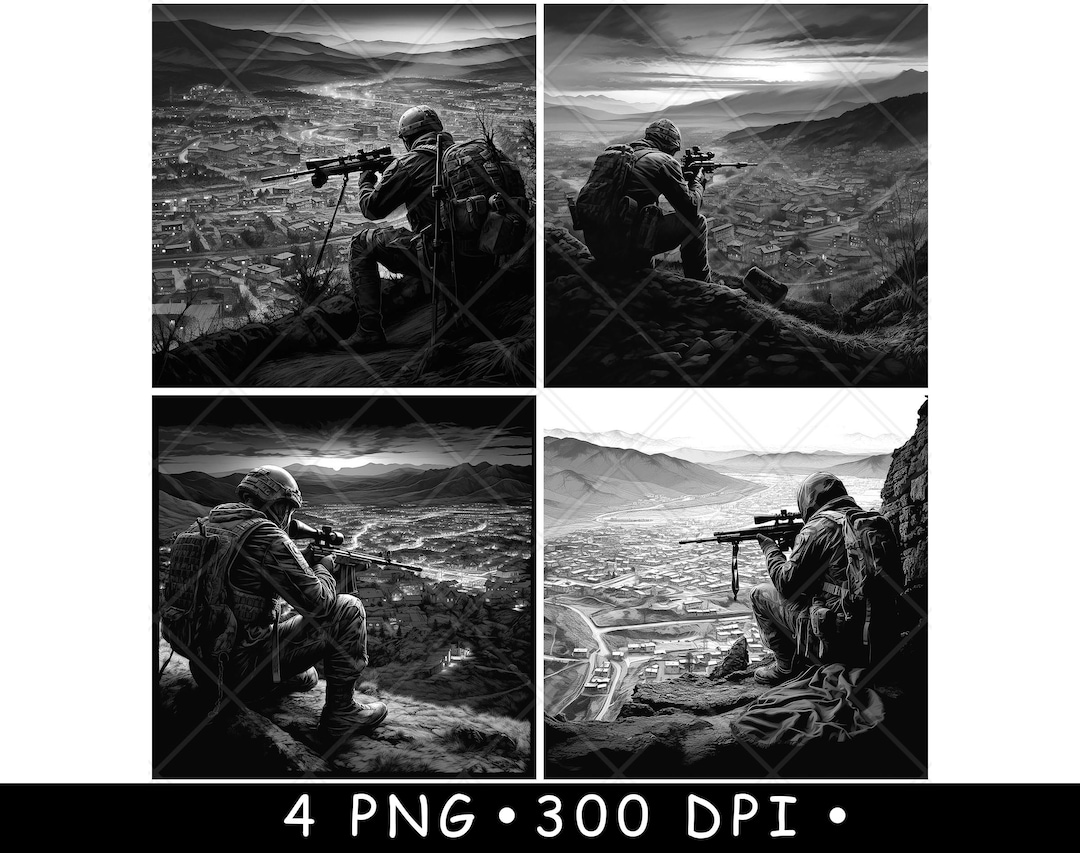Military Soldier Sniper Army Fighter Combat Urban Hilltop Laser File ...