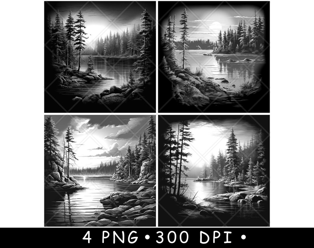 Voyageurs Park Lake Rainy Waters Forest Scene Laser PNG Slate Coaster ...