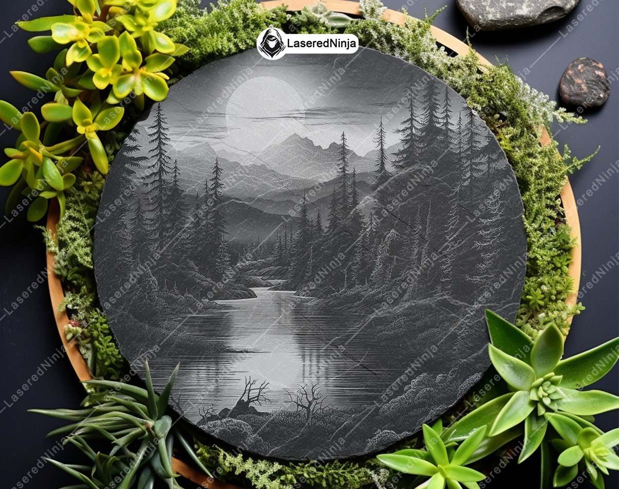 Tongass Alaska Forest Sitka Spruce Boreal Scene Laser PNG Slate Coaster ...