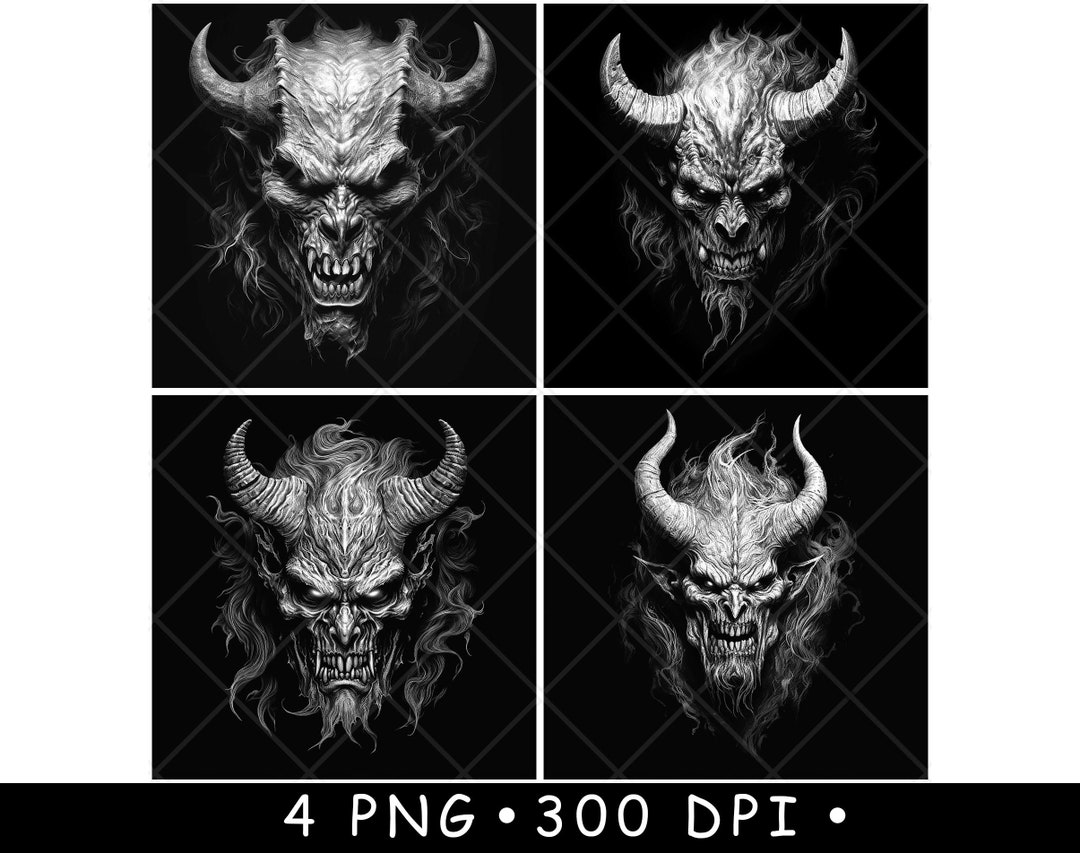 Demon Head Spirit Devil Gothic Satan Halloween Monster Laser File ...