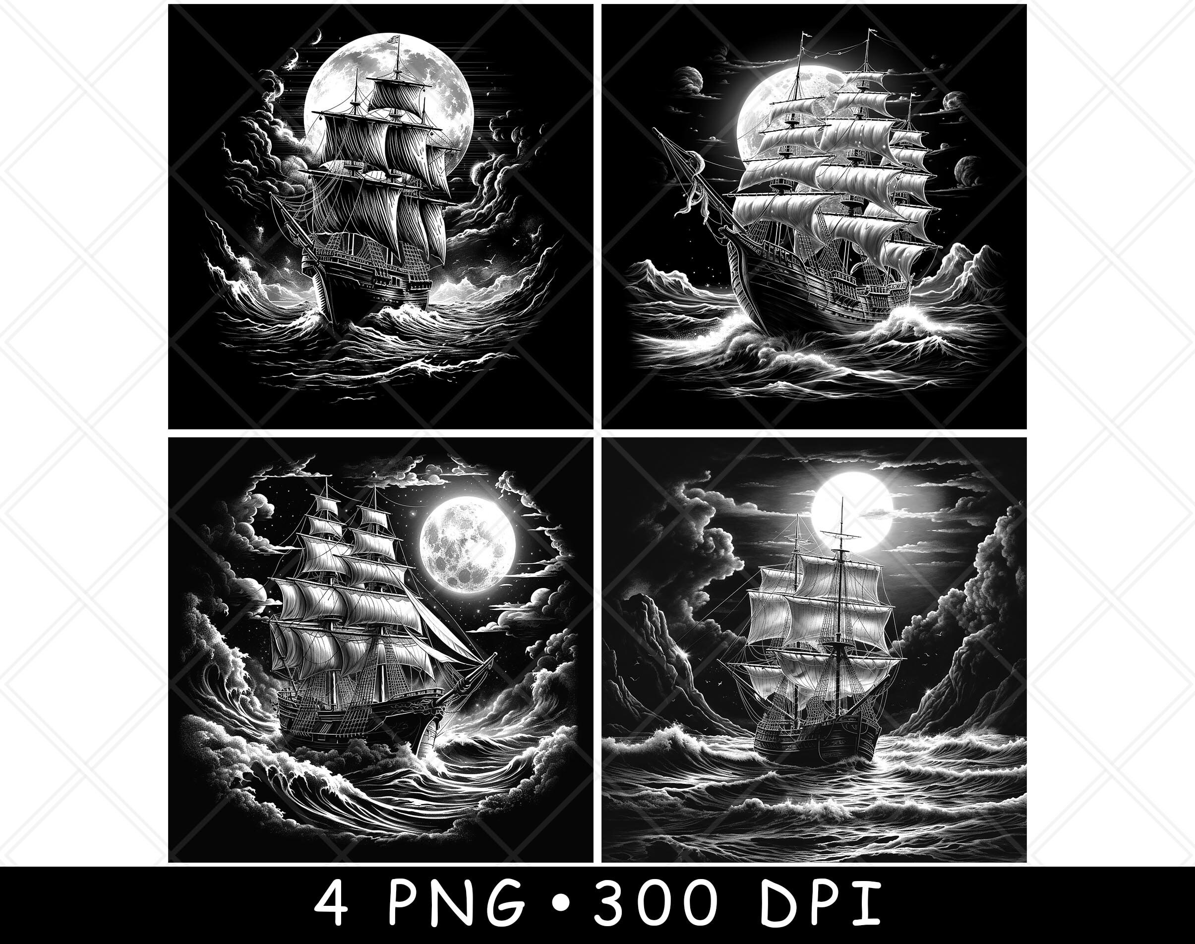 Pirate Ship Galleon Dutchman Battleship Viking Laser PNG Slate Coaster ...