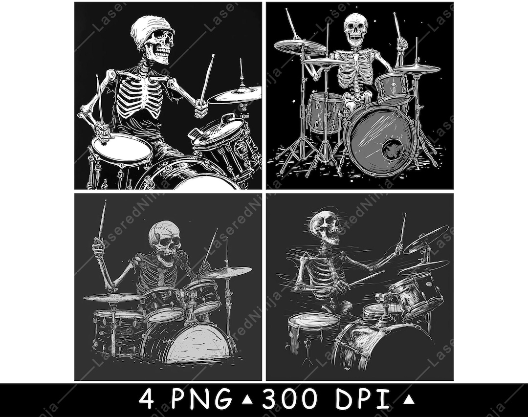 Skeleton Drummer Skull Music Dead Drum Set Player Horror Laser File ...