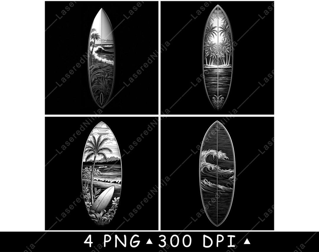 Surfboard Wave Skim Ocean Beach Surf Decor Funboard Ride Laser File ...