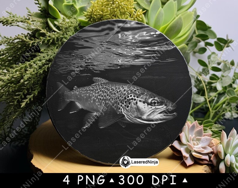 Trout Underwater River Freshwater Fish Aquatic Wildlife Laser File ...