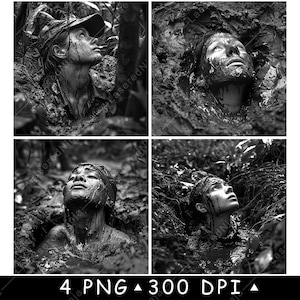 Woman Quicksand Stuck Mud Sink Trap Dramatic Laser File Coaster Burn ...