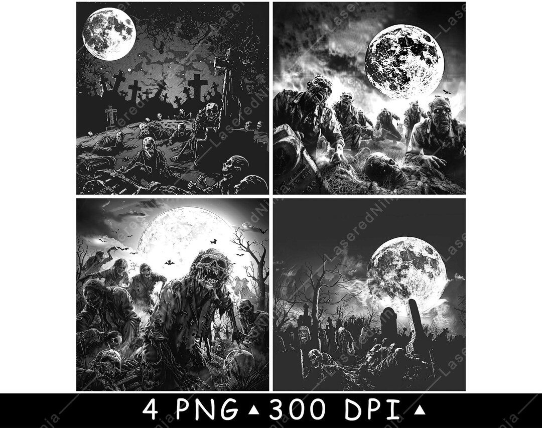 Graveyard Zombies Tombstone Burial Ground Undead Monster Laser File ...