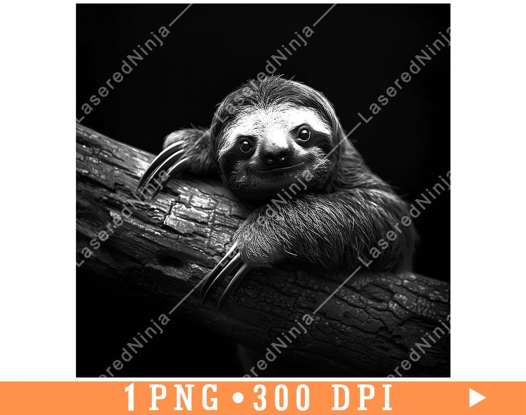 Cute Sloth Tree Lazy Slow Animal Wood Nature Wildlife Zoo Laser File ...
