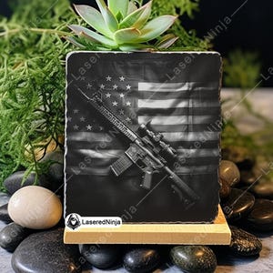 AR-15 Rifle American Flag Firearm Gun Military Weaponry Laser File ...
