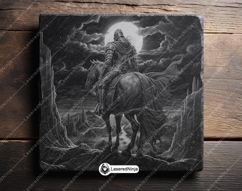 Knight Horse Warrior Medieval Cavalier Templar Scene Coaster Laser File ...