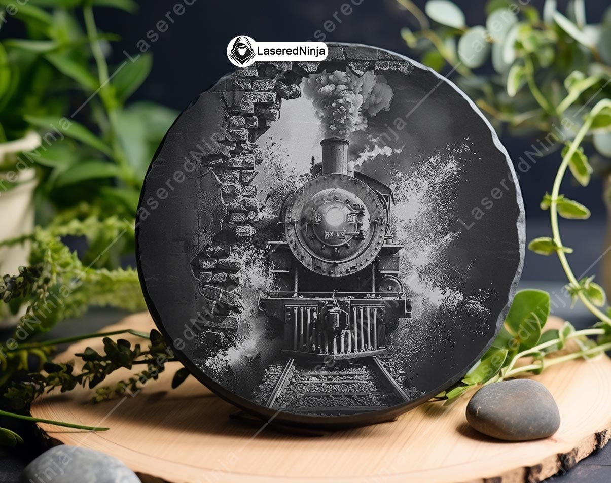 Steam Engine Train Locomotive Railway Tank Wagon Smoke Laser File ...