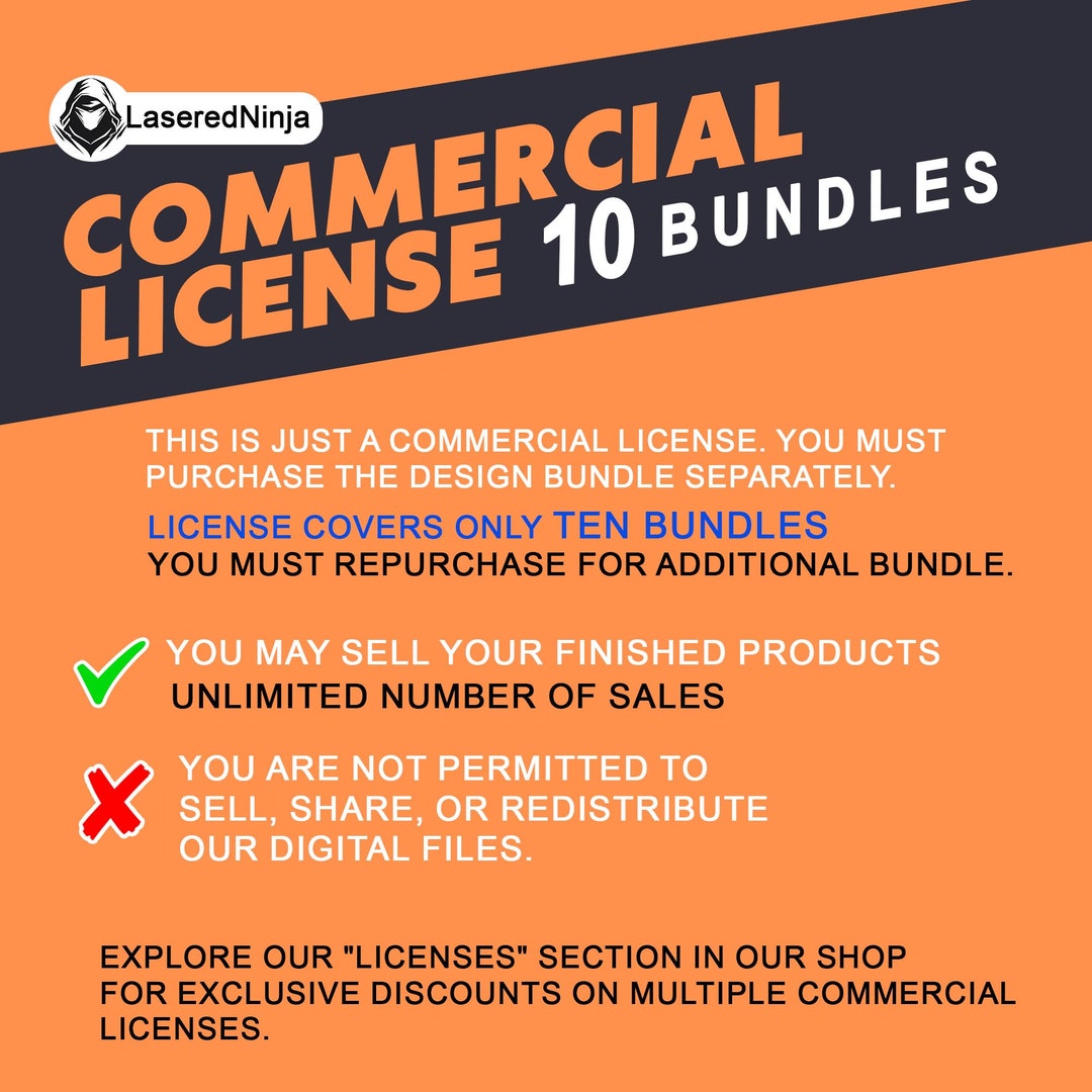 Commercial License for 10 Bundles - Etsy
