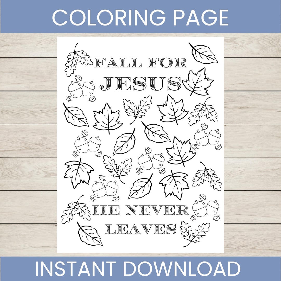 Fall for Jesus Coloring Sheet | Sunday School Activity | Christian Fall ...