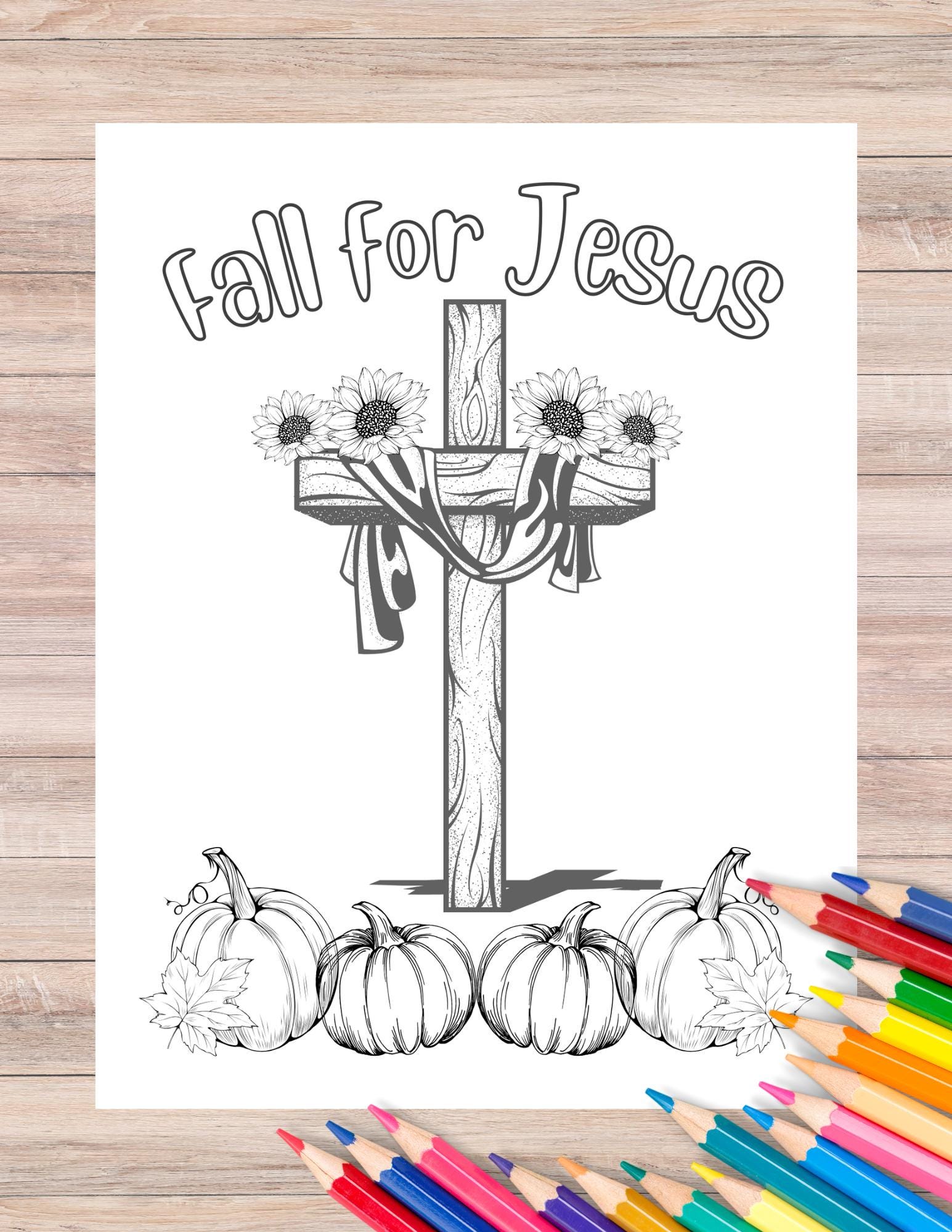 Fall for Jesus Coloring Sheet | Sunday School Activity | Christian Fall ...