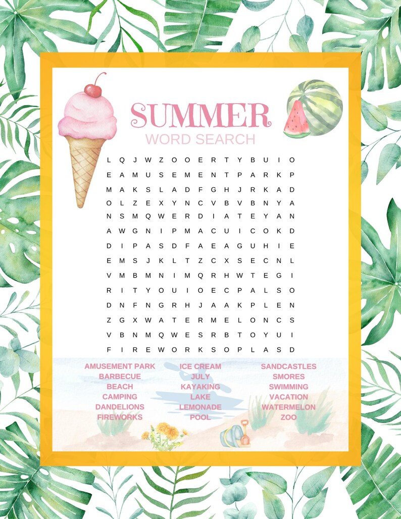 Summer Word Search | Printable Activity | Family Fun | Fun Summer Games ...