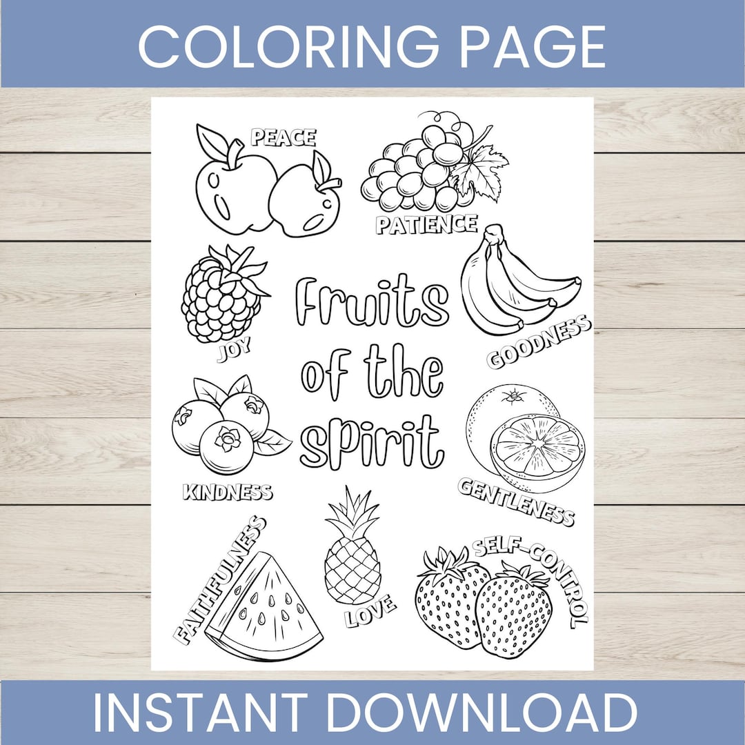 Fruit of the Spirit Coloring Page | Fruit of Spirit Craft | Bible ...